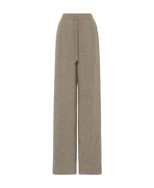 THE ROW Anton Cashmere Drawstring Trousers - Gray