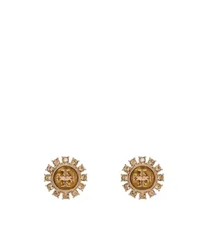 Tory Burch Logo Stud Earrings - Yellow