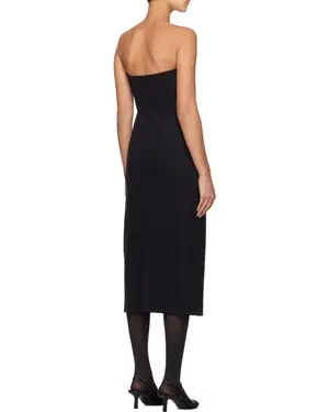 THE ROW Strapless Midi Dress With Corset Detail