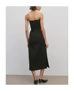 THE ROW Strapless Midi Dress With Corset Detail