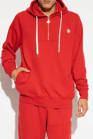 Casablanca Logo-patch Zip-neck Hoodie