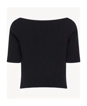 THE ROW Short-sleeved Sweater With Heart-shaped Neckline