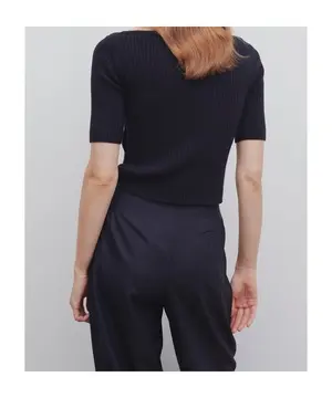 THE ROW Short-sleeved Sweater With Heart-shaped Neckline