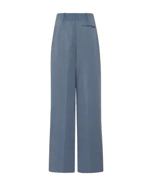 THE ROW Wide-leg Cotton-ramie Trousers - No