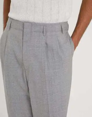 Brunello Cucinelli Tapered Virgin Wool Trousers With Double Pleats