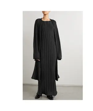 THE ROW Ribbed Wool Blend Maxi Dress