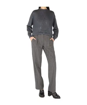 Brunello Cucinelli Tapered Striped Trousers