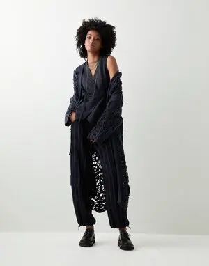 Brunello Cucinelli Crochet Design Long-sleeve Cardigan