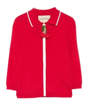 Valentino Garavani Cherry Embellished Knitted Top