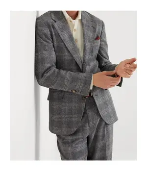 Brunello Cucinelli Check Pattern Blazer