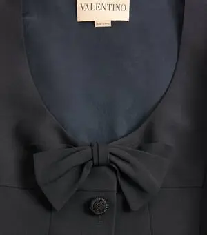Valentino Garavani Virgin Wool-silk Midi Dress With Bow Detail