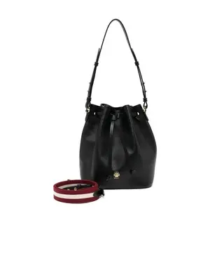 Bally Logo Printed Drawstring Bucket Bag