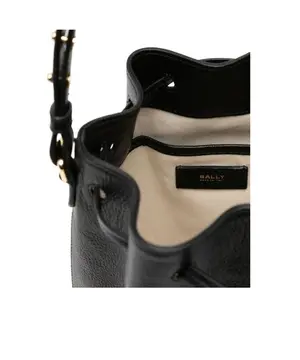 Bally Logo Printed Drawstring Bucket Bag