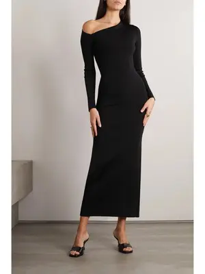 THE ROW Cut Stretch Crepe Medium-length Dress - Black
