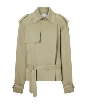 THE FRANKIE SHOP Elva Belted Twill Trench Coat