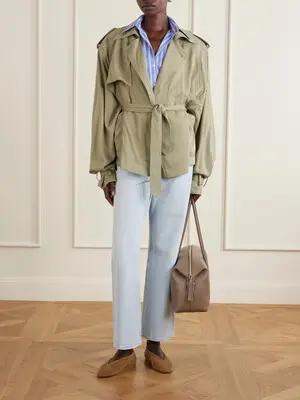 THE FRANKIE SHOP Elva Belted Twill Trench Coat