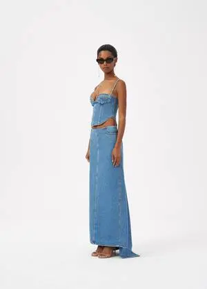 Magda Butrym Denim Corset Top