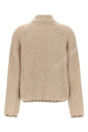 Brunello Cucinelli High-neck Zip-up Fleece Jacket - Nude