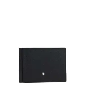 Montblanc Logo Plaque Bi-fold Card Case - Black