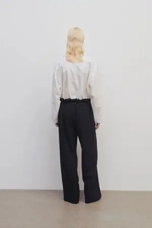 THE ROW Freshly Cut Wool Wide-leg Casual Pants