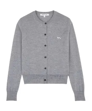 Maison Kitsuné Baby Fox Patch Regular Cardigan - Gray