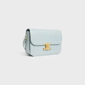Celine Classique Triomphe Bag In Shiny Calfskin - Blue