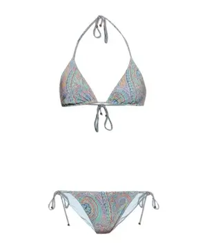Etro Paisley Printed Triangle Bikini Set - Gray