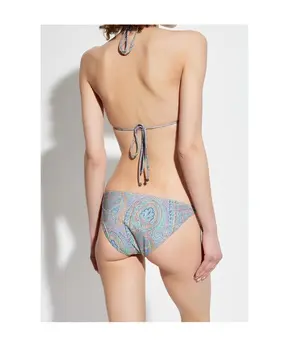 Etro Paisley Printed Triangle Bikini Set - Gray