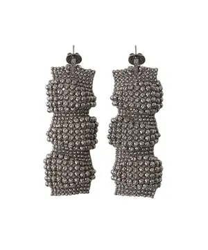 Brunello Cucinelli Sculptural Embellished Earrings - Black
