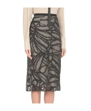 Brunello Cucinelli Embroidered Sequined Skirt