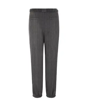 Brunello Cucinelli Belted Waist Ankle Zipped Trousers