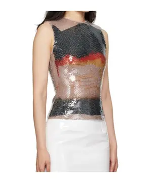 16Arlington Sequin-embellished Printed Top