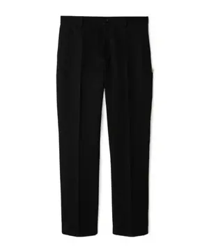 Burberry Logo Detailed Tapered Leg Trousers - Black