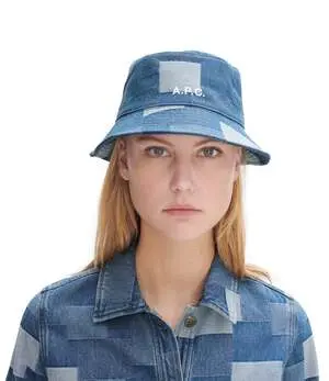 A.p.c. Denim Bucket Hat With Quilted Design
