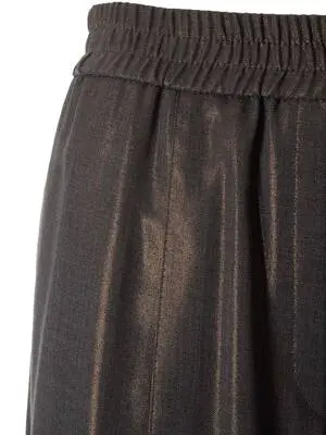 Brunello Cucinelli Metallic Wide-leg Trousers