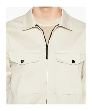 Stone Island Compass Patch Zipped Overshirt