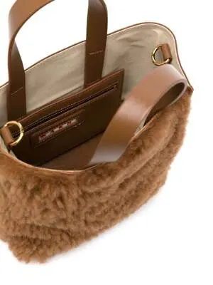 Marni Shearling Logo Patch Tote Bag
