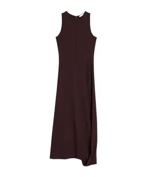 LEMAIRE Sleeveless Midi Dress With Twisted Hem - Dark Cherry