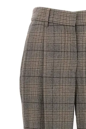 Brunello Cucinelli Checked Tailored Trousers - Gray