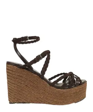 JIMMY CHOO Nyra 100 Wedge Heeled Sandals - Brown