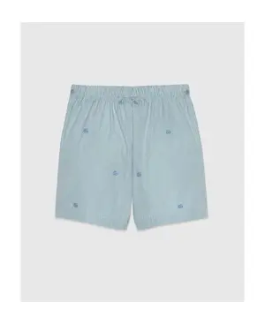 Gucci Striped Cotton Shorts With Logo Detail