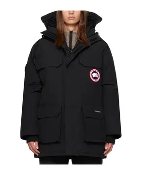 Canada Goose Chest Logo-patch Parka Coat - Black