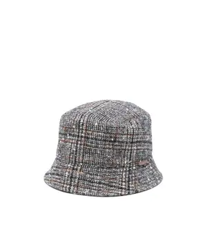 Brunello Cucinelli Prince Of Wales Plaid Wool Blend Bucket Hat