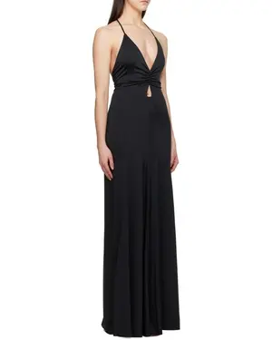 Victoria Beckham V-neck Ruched Maxi Dress