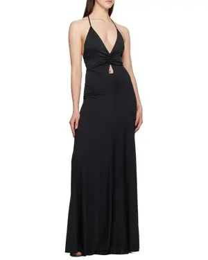 Victoria Beckham V-neck Ruched Maxi Dress