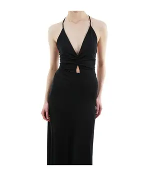 Victoria Beckham V-neck Ruched Maxi Dress