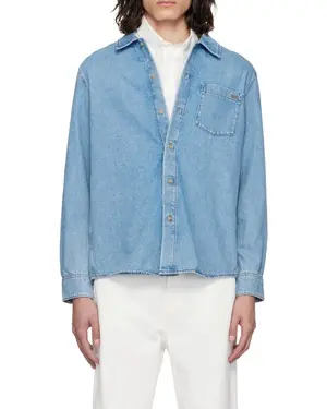 A.p.c. Vittorio Brodée Poitrine Denim Overshirt