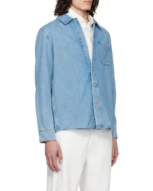 A.p.c. Vittorio Brodée Poitrine Denim Overshirt