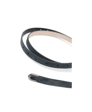 Brunello Cucinelli Engraved Buckle Leather Belt