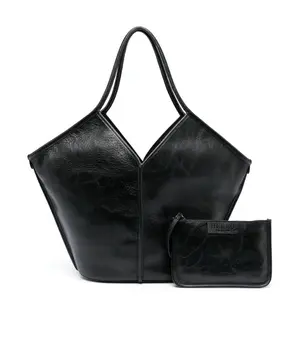 Hereu Calella Distressed Leather Tote Bag - Black